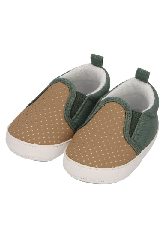 Baby shoe made of synthetic leather and canvas in color mix ...